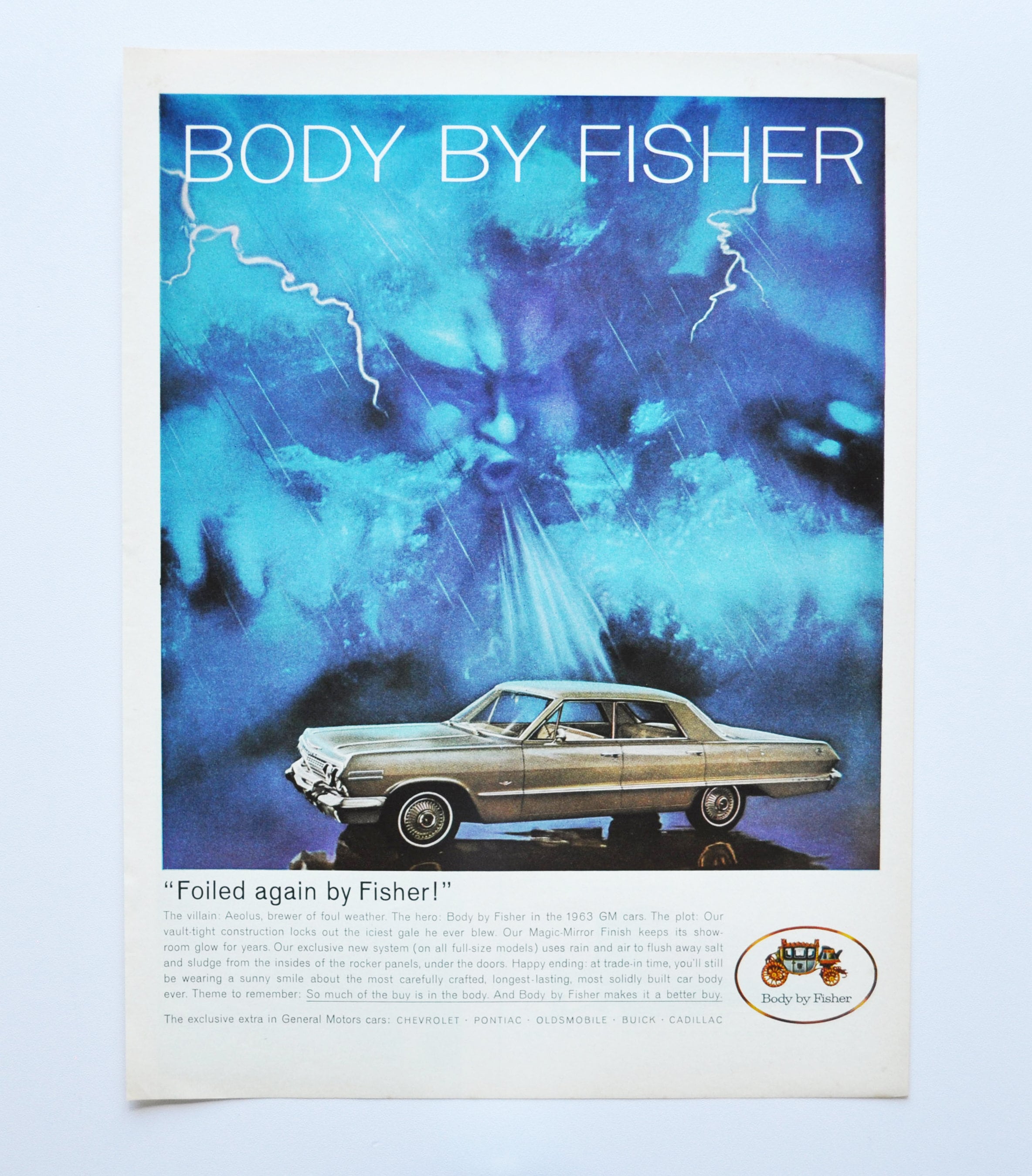 Large Car Ad 1963 General Motors Body by Fisher (motor Company Classic ...
