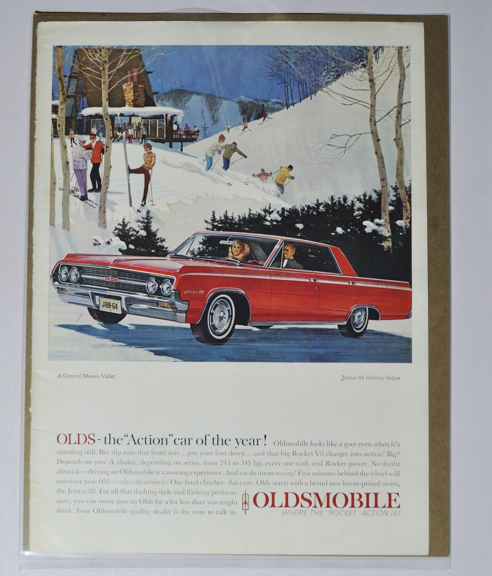 Large Car Ad 1964 Oldsmobile Jetstar 88 Holiday Sedan (GM General ...