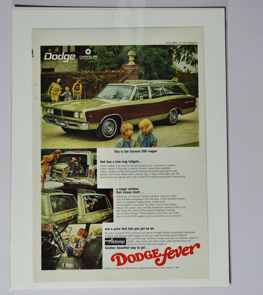Car Ad 1968 Dodge Coronet 500 Wagon (motor Company Classic Old Photo ...
