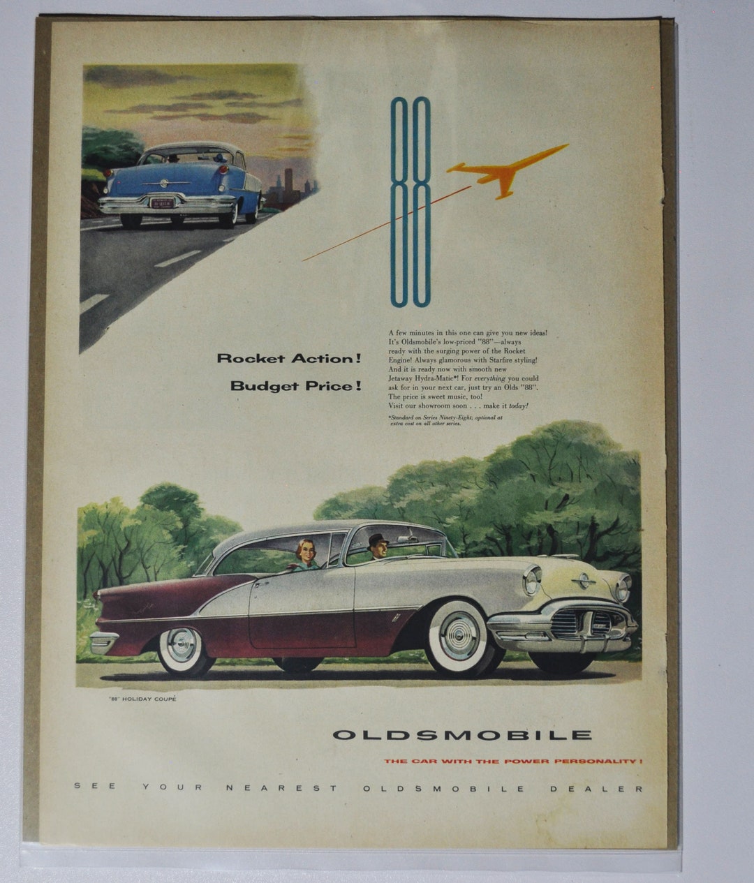 Large Car Ad Oldsmobile 88 Holiday Coupe (GM Company Classic Old Photo ...