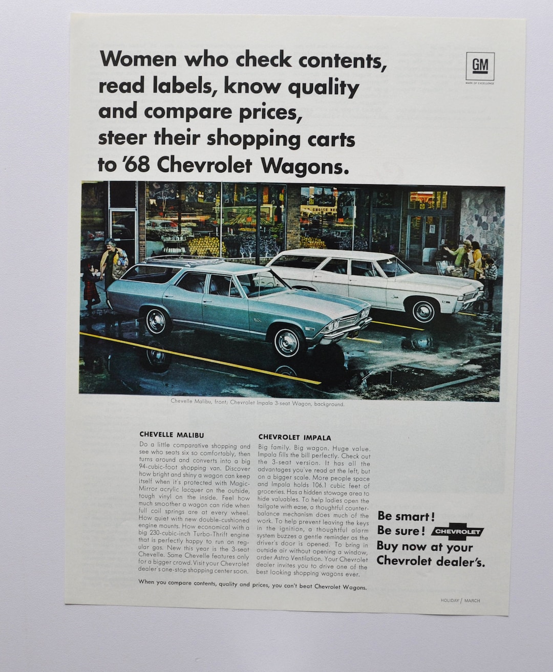 Large Car Ad 1968 Chevrolet Station Wagons (GM General Motors Company ...