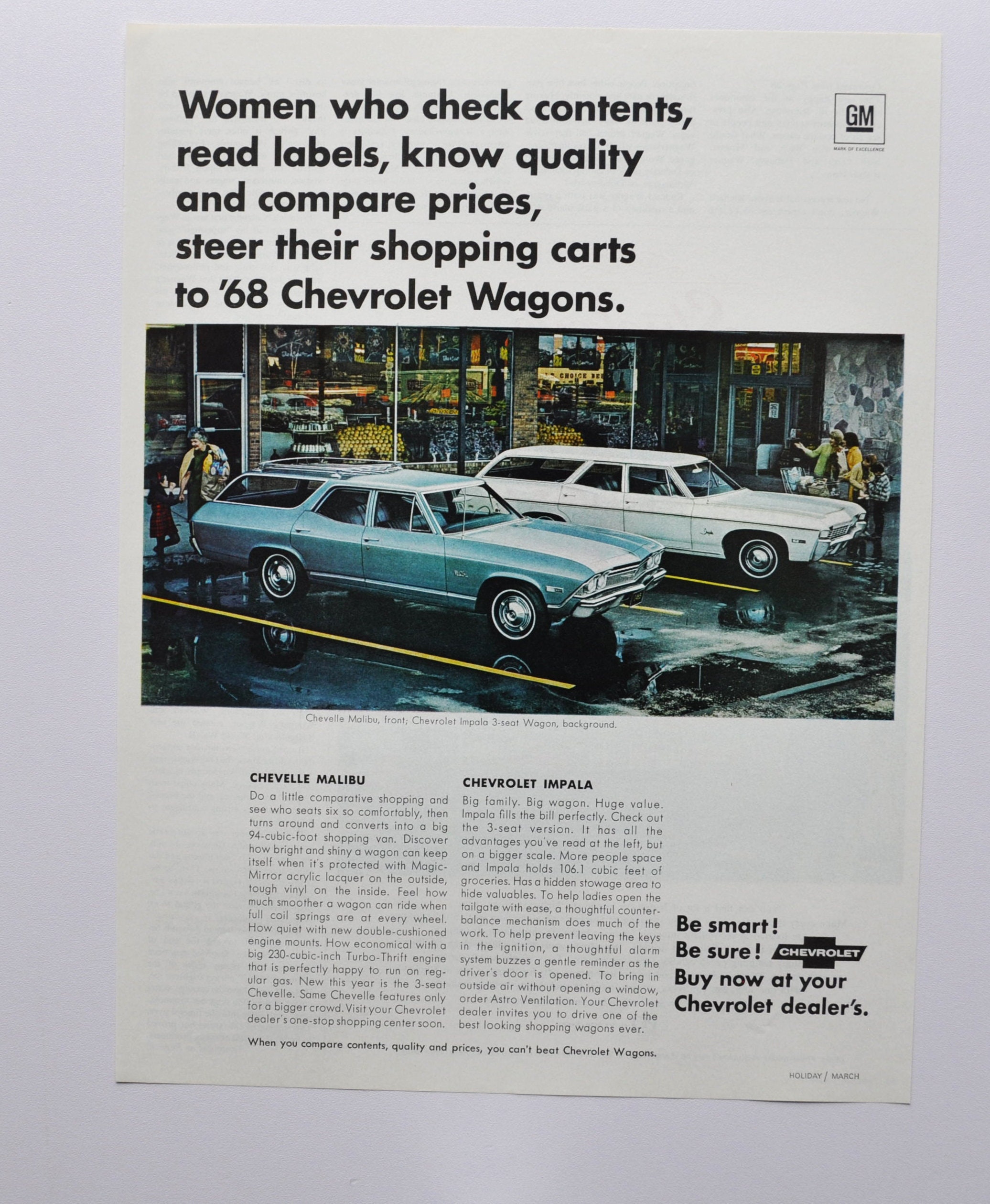 Large Car Ad 1968 Pontiac Executive Station Wagon GM general motors ...