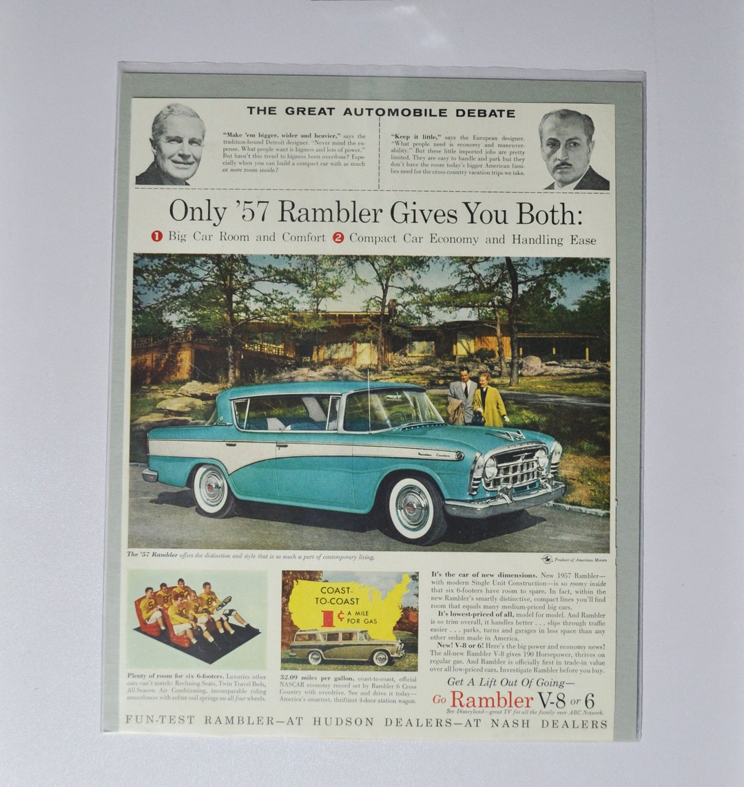 Large Car Ad 1957 AMC Rambler (american Motors Company Classic Old ...