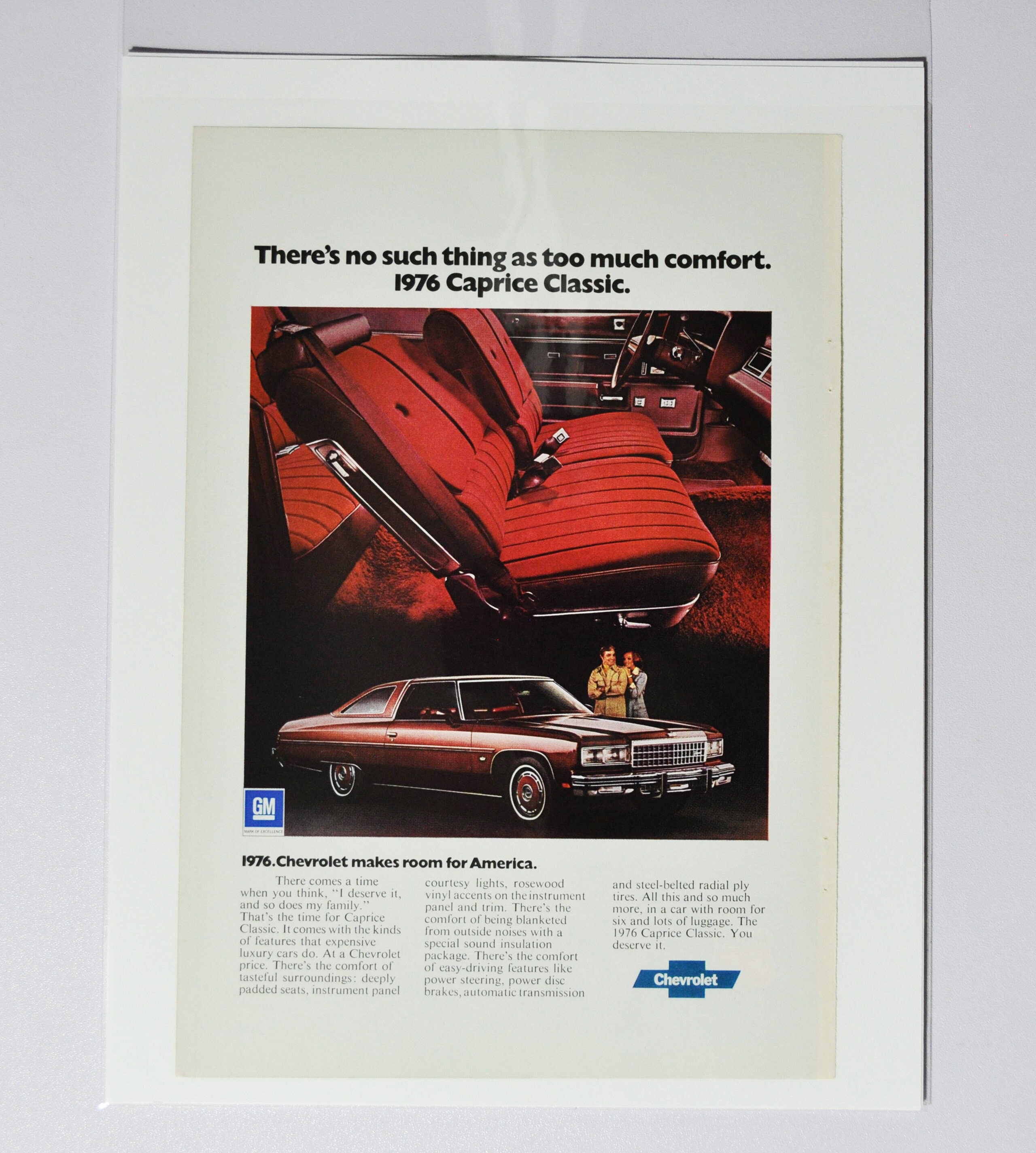 Car Ad 1976 Chevrolet Caprice Classic (general Motors Company Classic ...