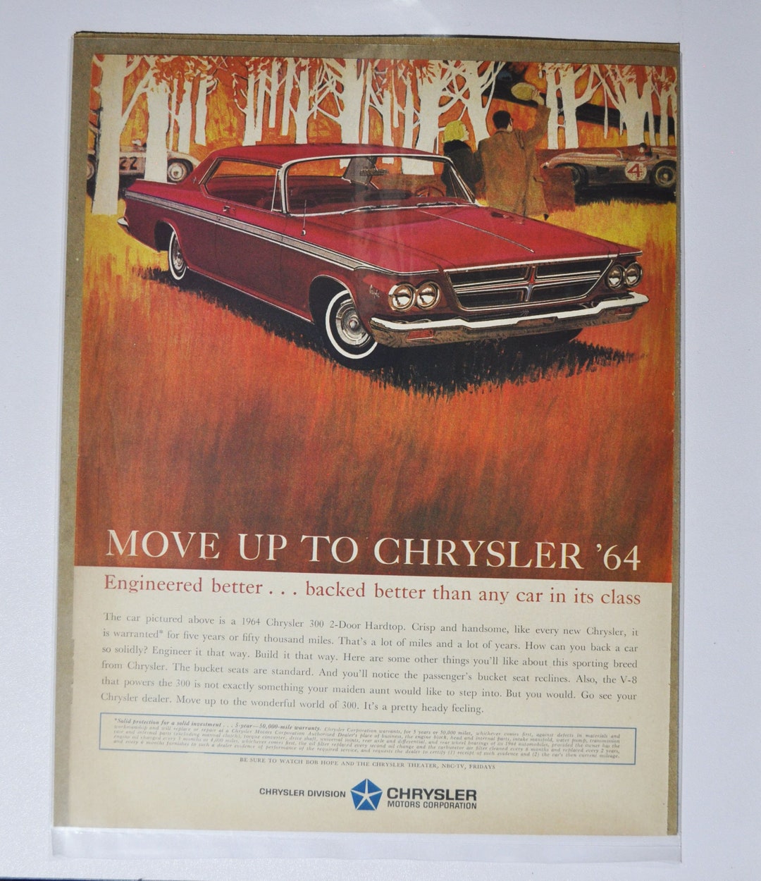Large Car Ad 1964 Chrysler 300 2-door Hardtop (motor Company Classic ...