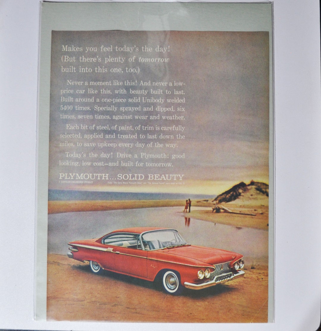 Large Car Ad Plymouth (motor Company Chrysler Old Classic Photo ...