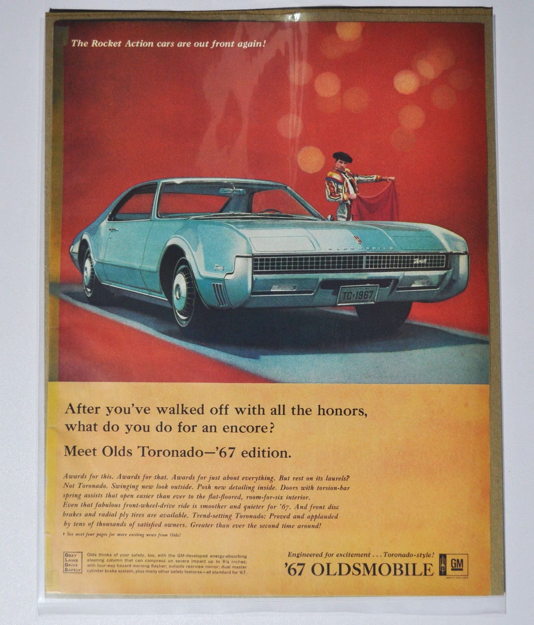 Large Car Ad 1967 Oldsmobile Toronado (GM General Motors Classic Old ...