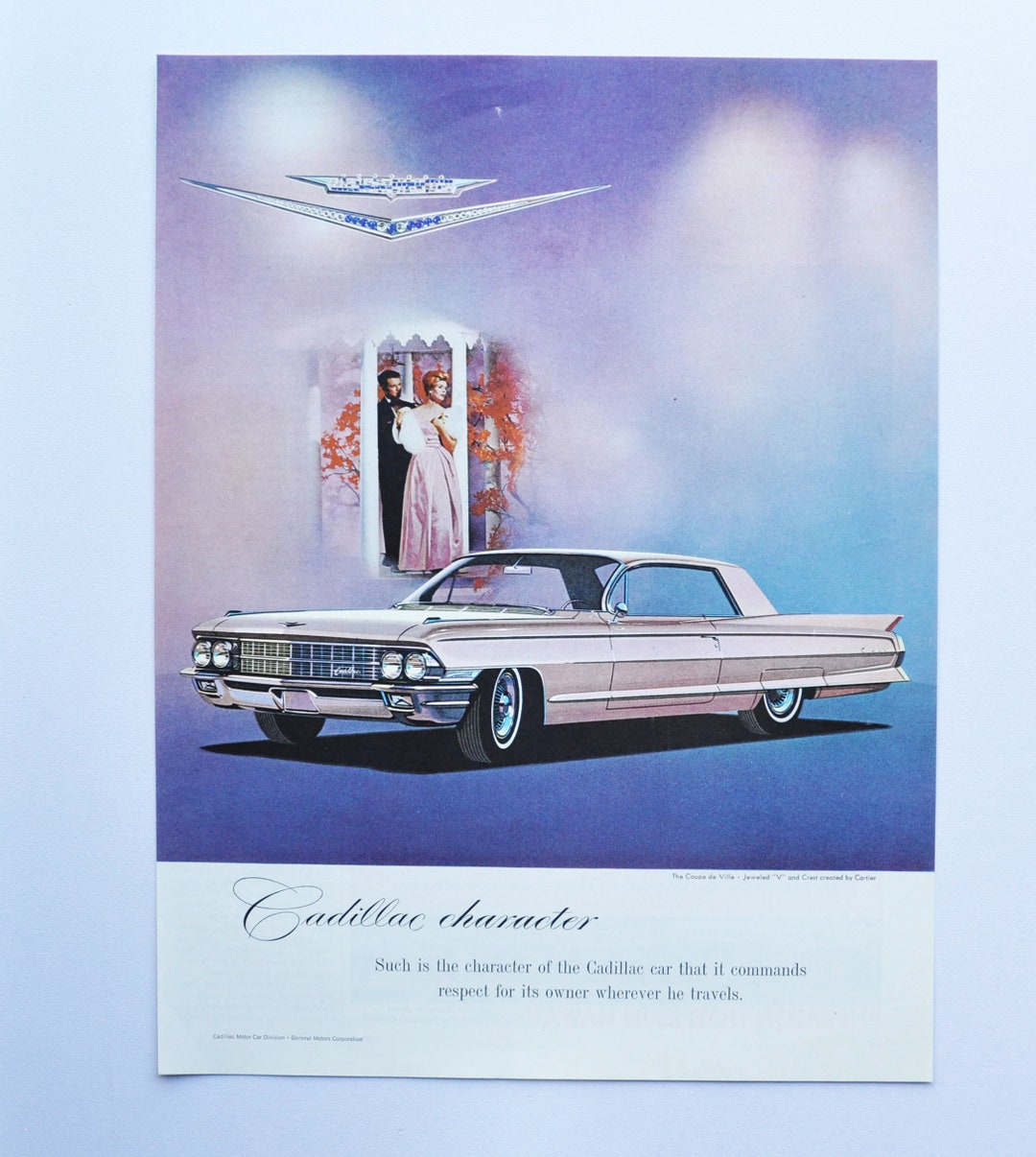Large Car Ad 1962 Cadillac Coupe De Ville (motor Company Classic Old ...