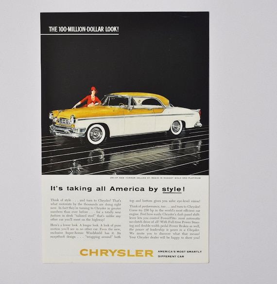 Chrysler Car Ad Vintage Original Chrysler New Yorker | Etsy