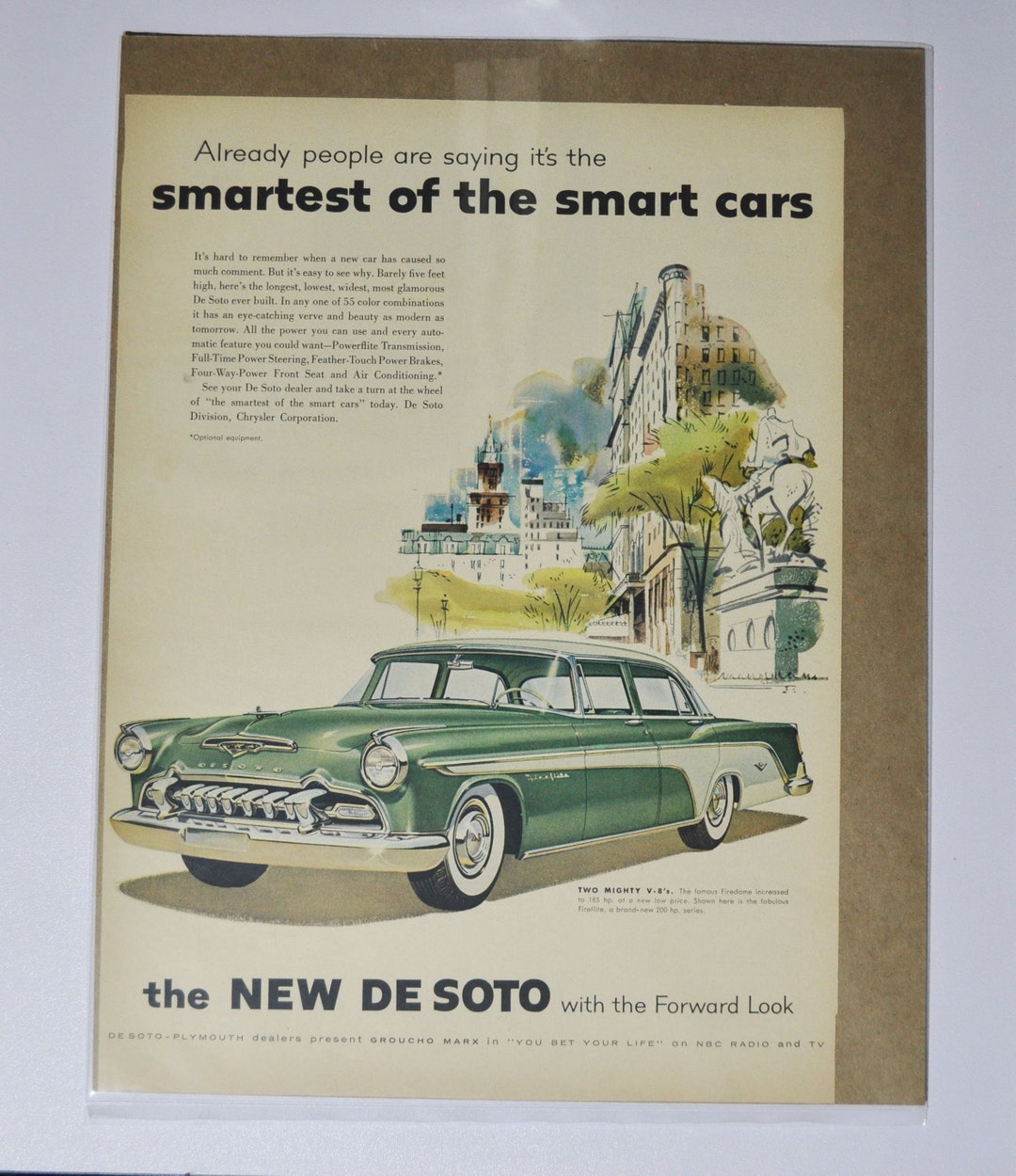 Large Car Ad 1950s Desoto (motor Company Classic Old Photo ...