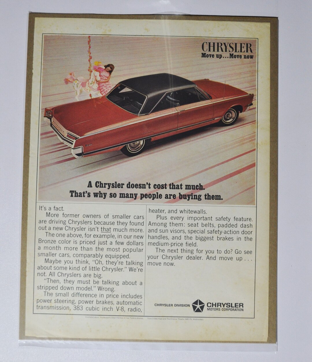 Large Car Ad Chrysler Newport 2-door Hardtop (motor Company Classic Old ...