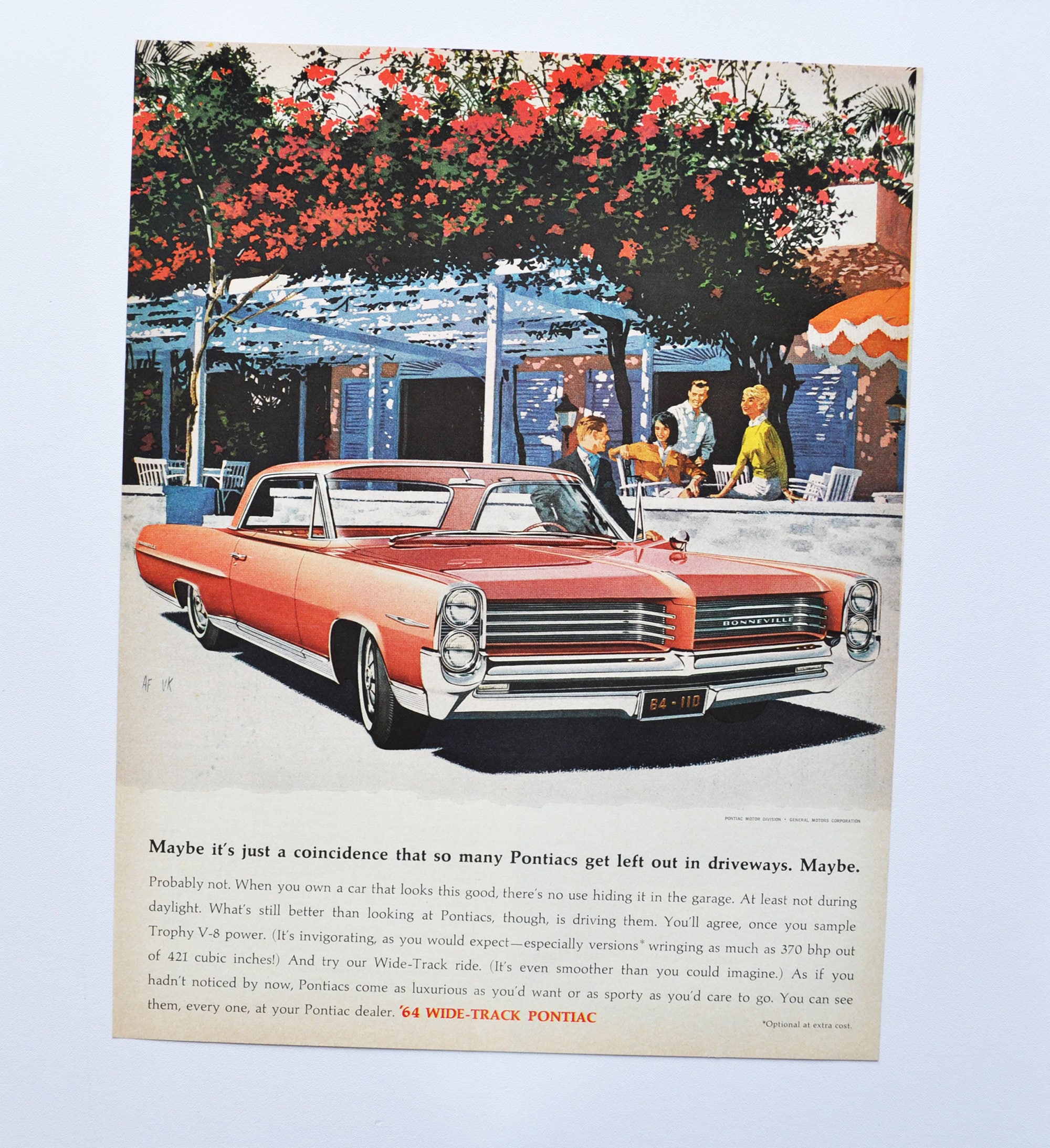 Large Car Ad 1964 Pontiac Bonneville (GM General Motors Company Classic ...