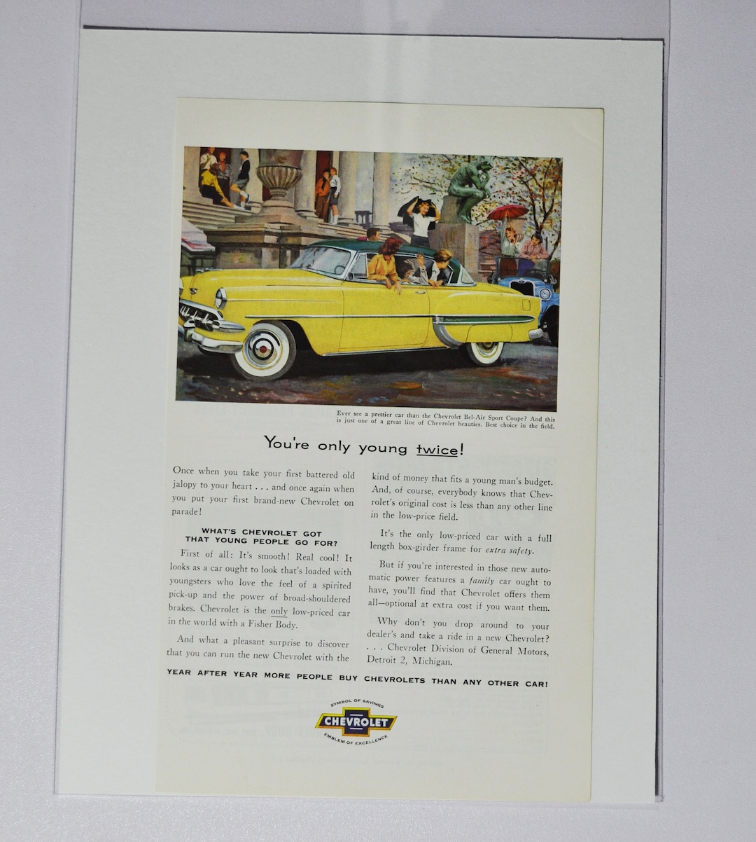 Car Ad Chevrolet Bel-air Sport Coupe (general Motors Company Classic ...
