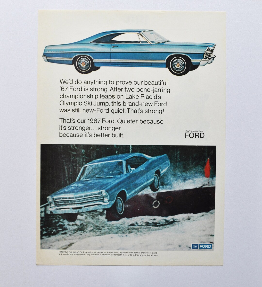Large Car Ad 1967 Ford (motor Company Classic Old Photo Advertisement ...