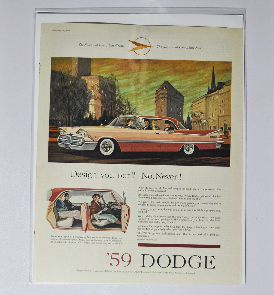 Large Car Ad 1959 Dodge (motor Company Classic Old Photo Advertisement ...