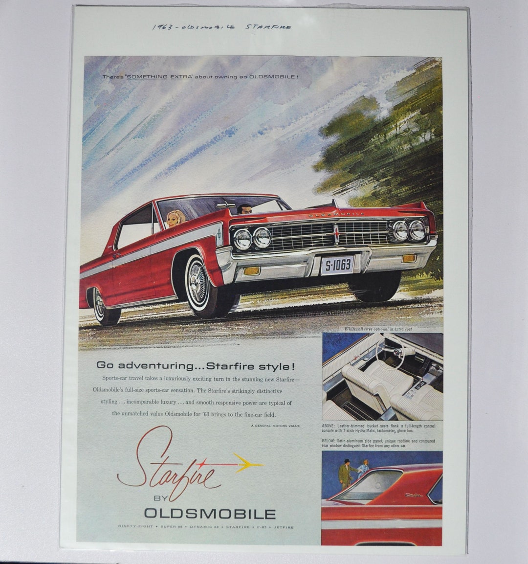 Large Car Ad 1963 Oldsmobile Starfire (GM General Motors Company ...