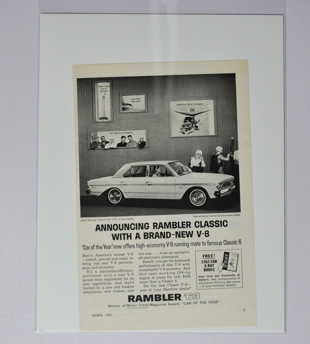 Car Ad 1963 AMC Rambler Classic V-8 770 4-door Sedan (american Motors ...