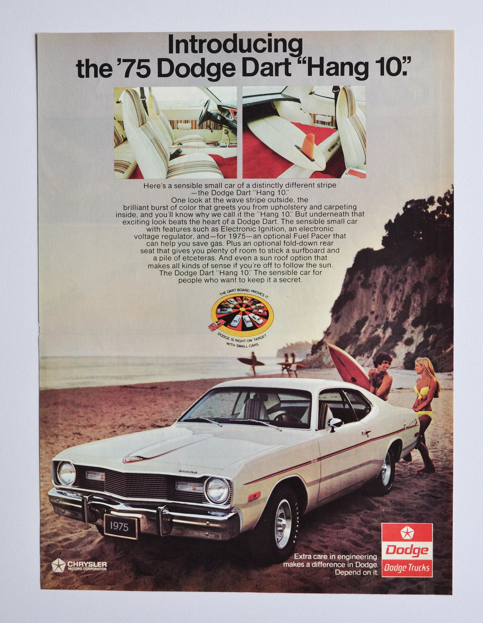 Car Ad 1975 Dodge Dart Hang 10 motor company classic old | Etsy