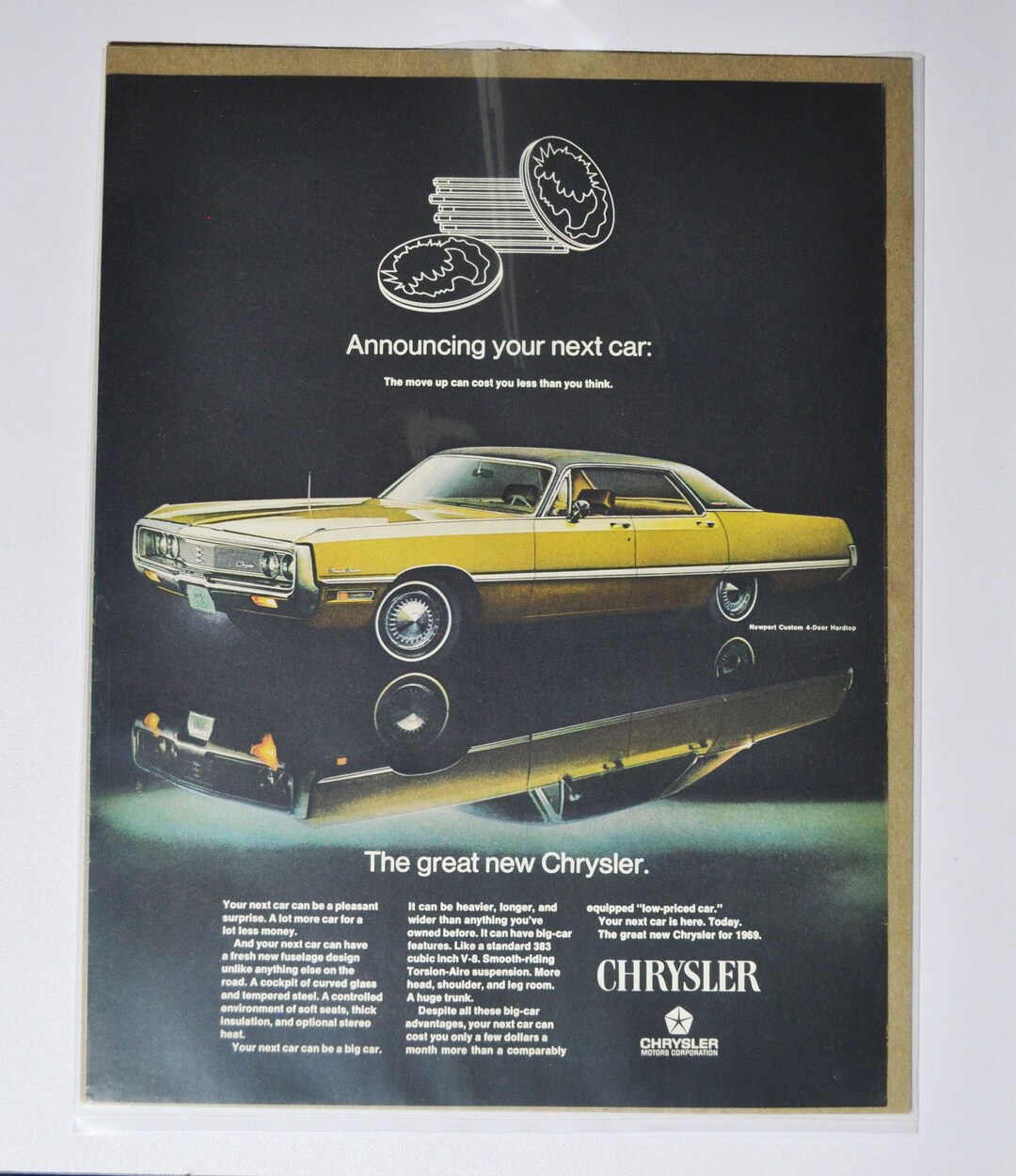 Large Car Ad 1969 Chrysler Newport Custom 4-door Hardtop (motor Company ...