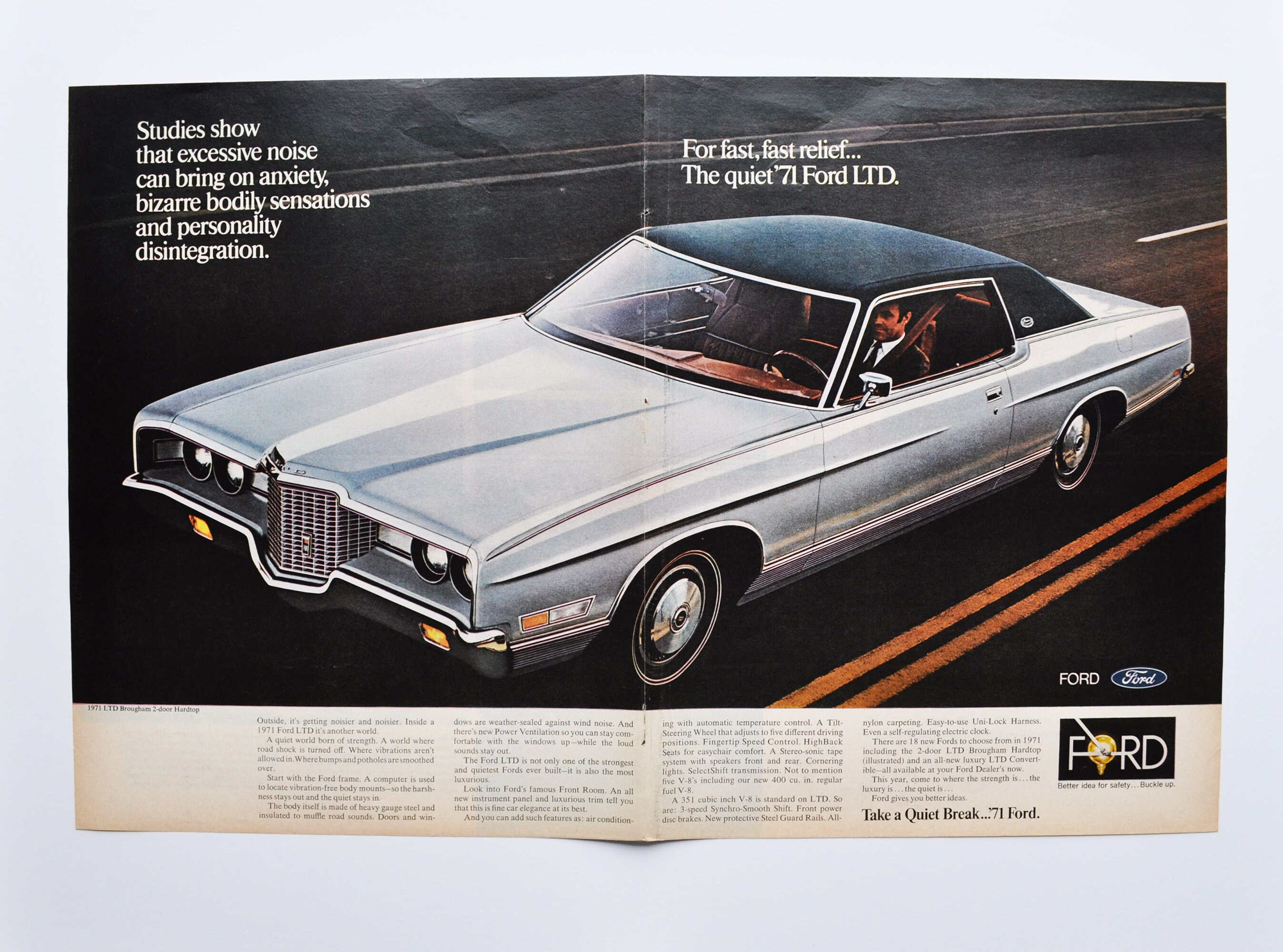 2-page Car Ad 1971 Ford LTD motor Company Classic Old Photo Print ...