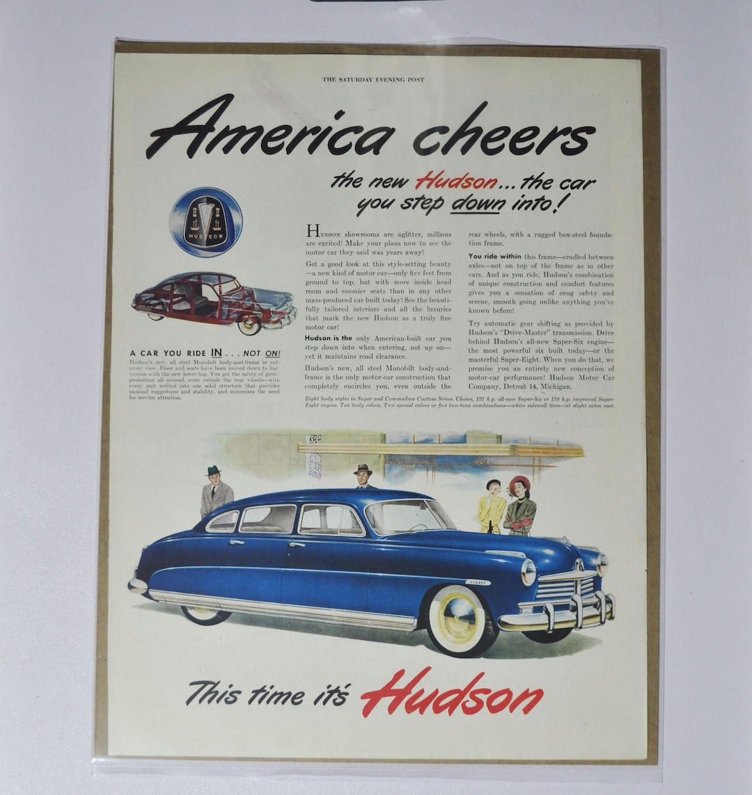 Large Car Ad 1948 Hudson (motor Company Classic Old Photo Advertisement ...