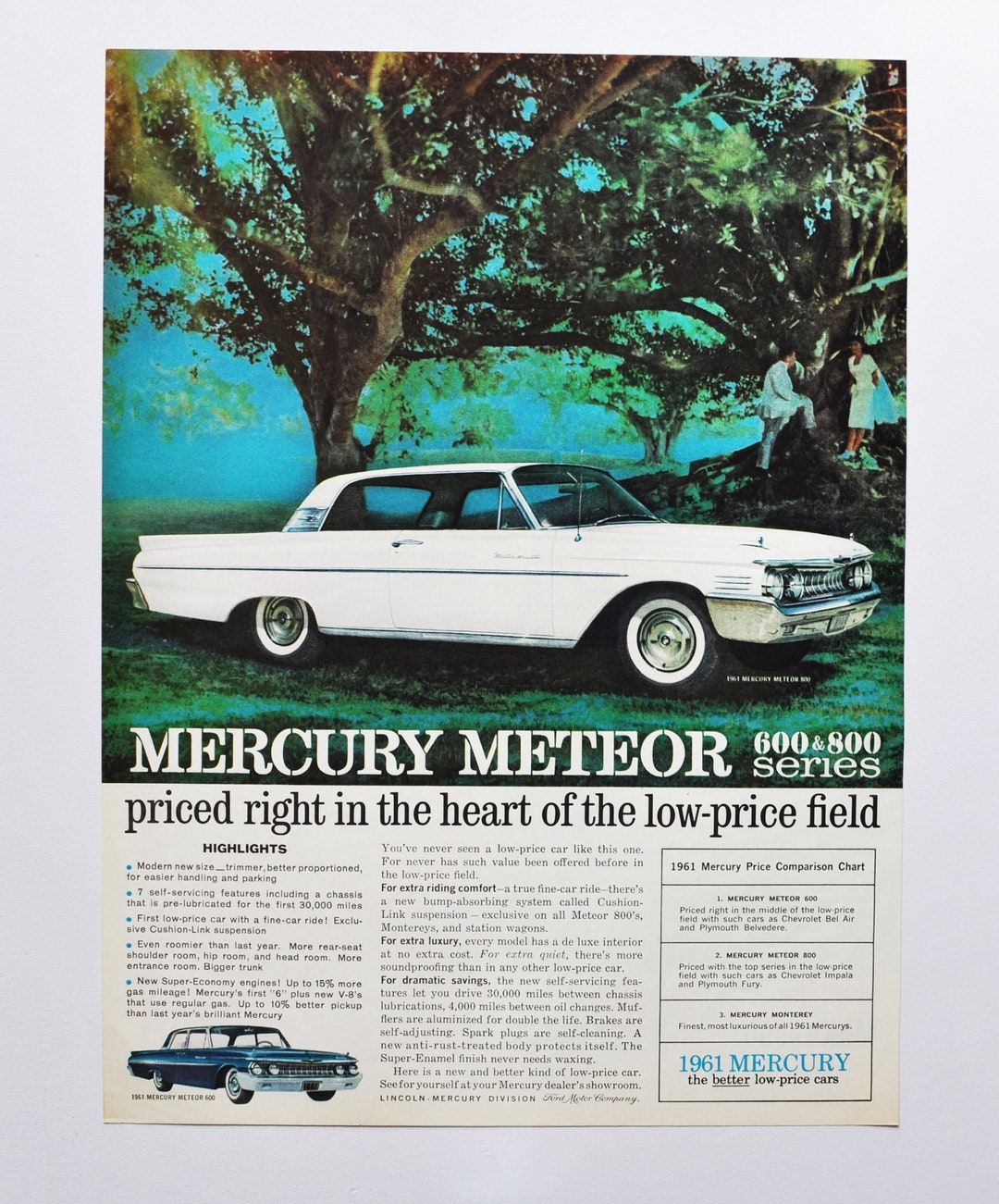 Large Car Ad 1961 Mercury Meteor 800 (ford Motor Company Classic Old ...
