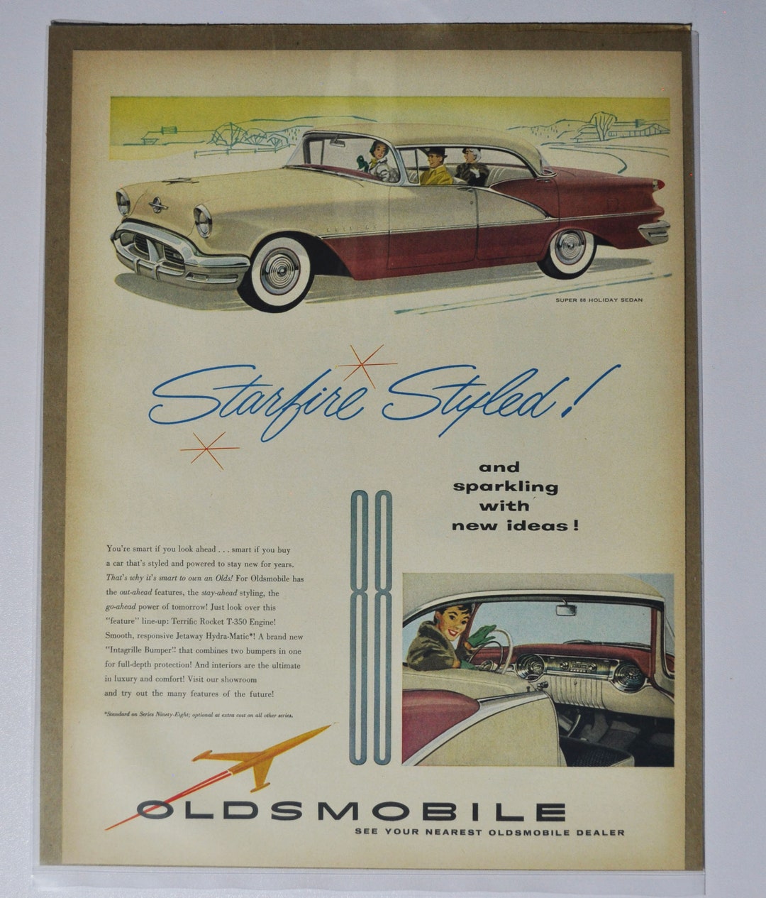Large Car Ad Oldsmobile Super 88 Holiday Sedan (GM Company Classic Old ...