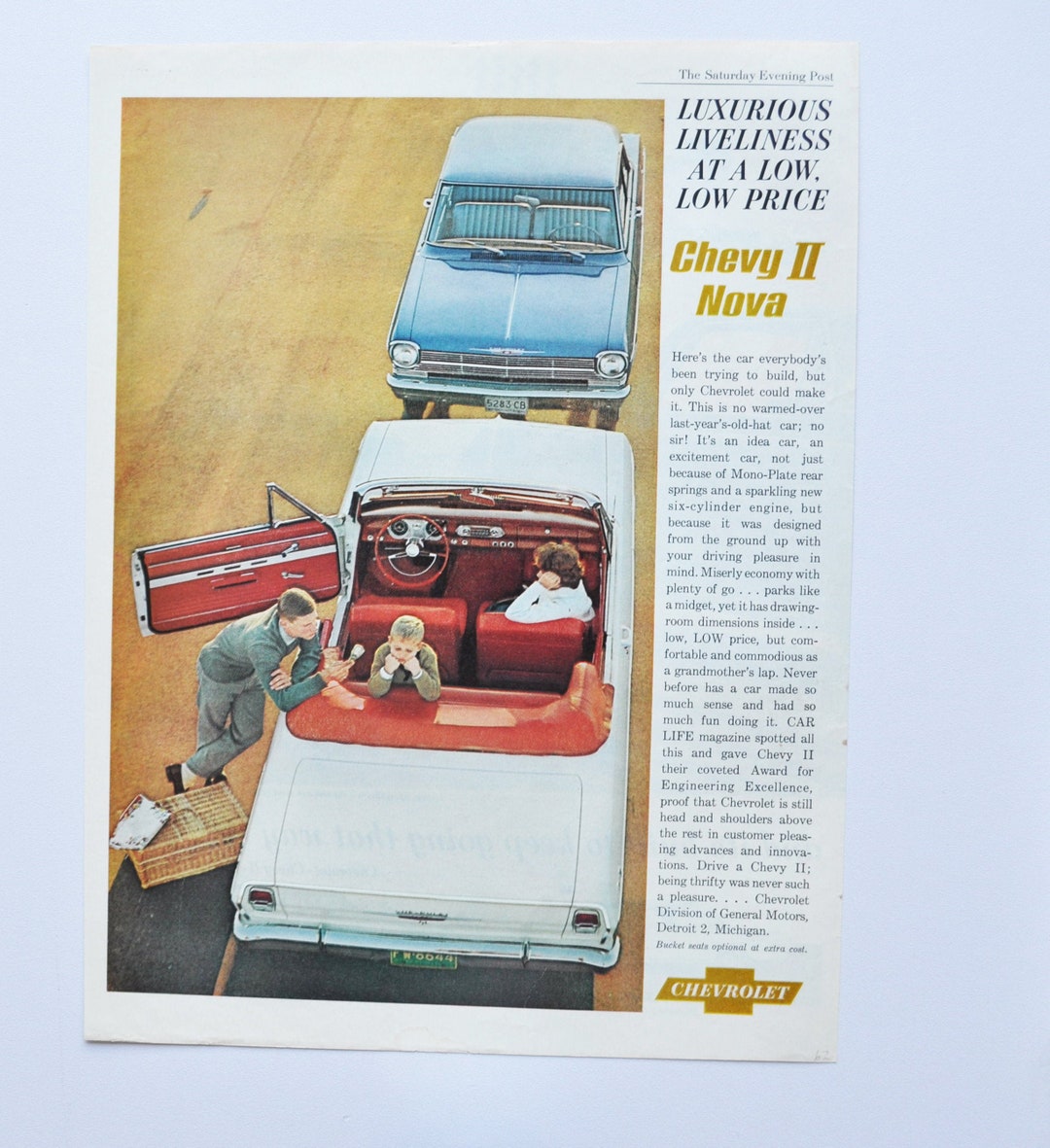 Large Car Ad 1962 Chevrolet Chevy II 2 Nova (GM General Motors Company ...