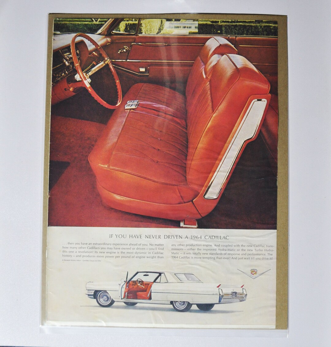 Large Car Ad 1964 Cadillac Coupe De Ville (motor Company Classic Old ...