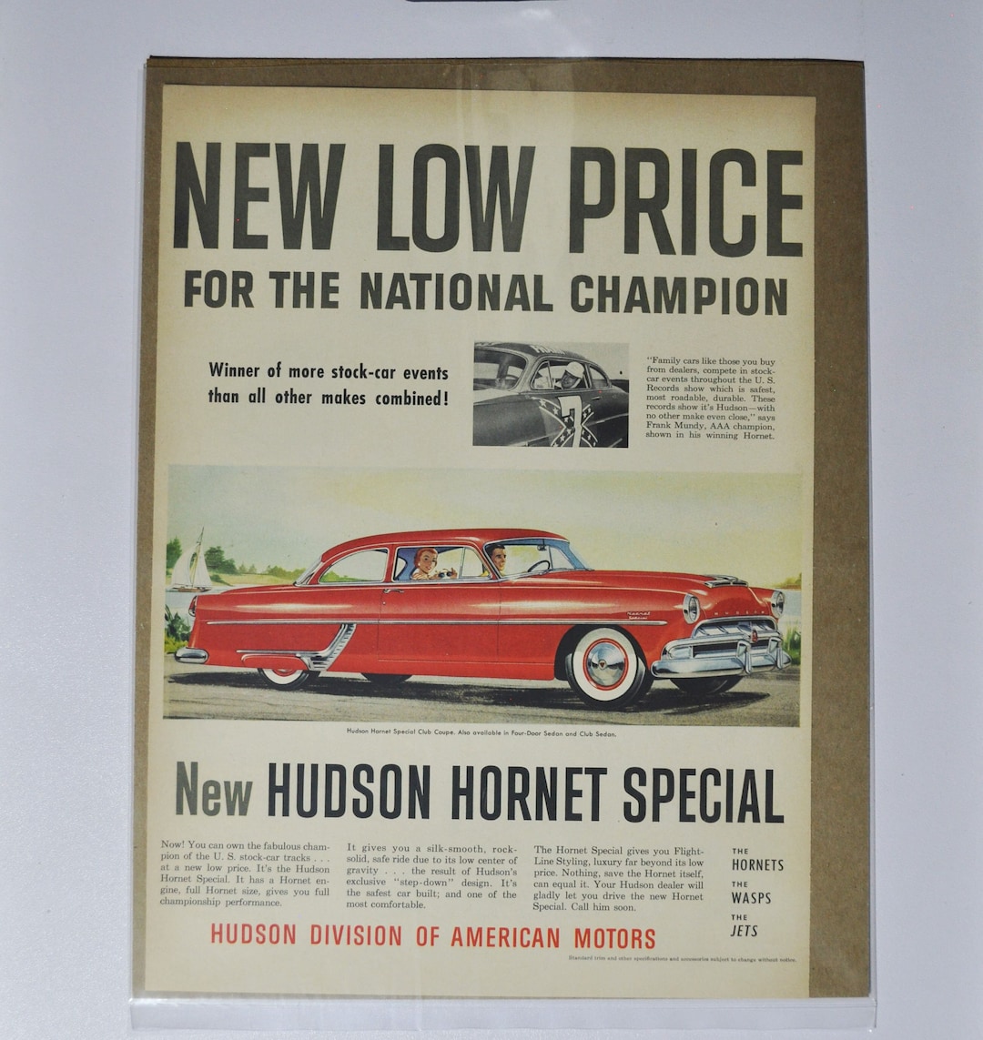 Large Car Ad Hudson Hornet Special Club Coupe (motor Company Classic ...