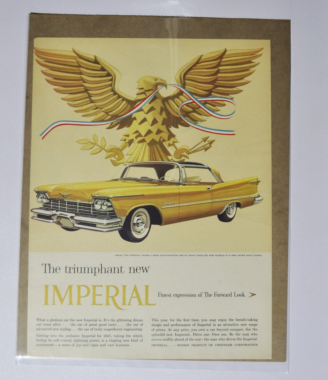 Large Car Ad 1957 Chrysler Imperial Crown 2-door Southampton (motor ...