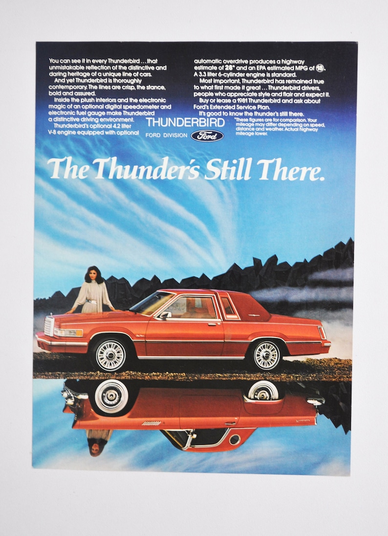 Car Ad 1968 Ford Thunderbird motor Company Classic Old Photo - Etsy