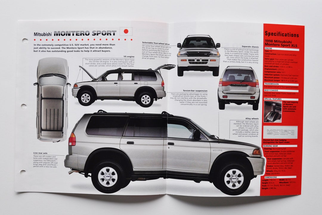 Spec Sheet Mitsubishi Montero Sport (1997-PRESENT) (motor Car Photo ...