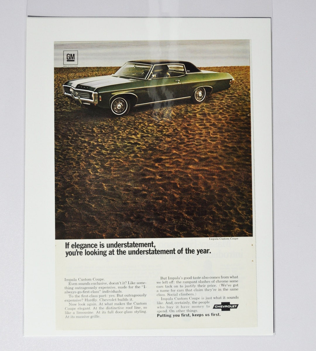 Car Ad Chevrolet Impala Custom Coupe (general Motors Company Classic ...