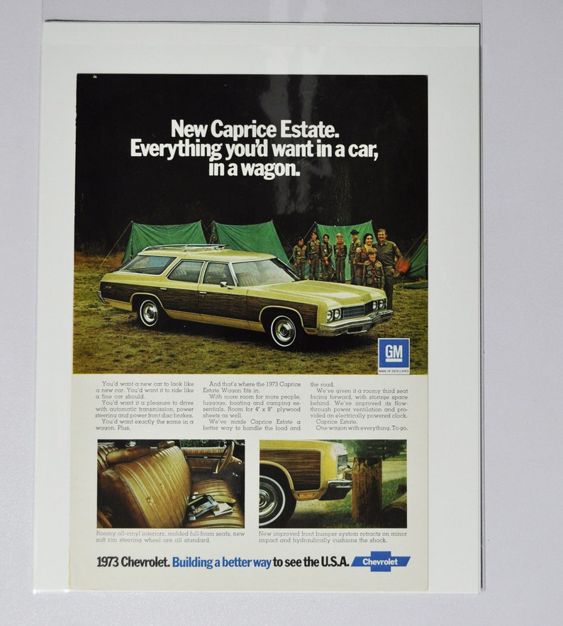 Car Ad 1973 Chevrolet Caprice Estate (general Motors Company Classic ...