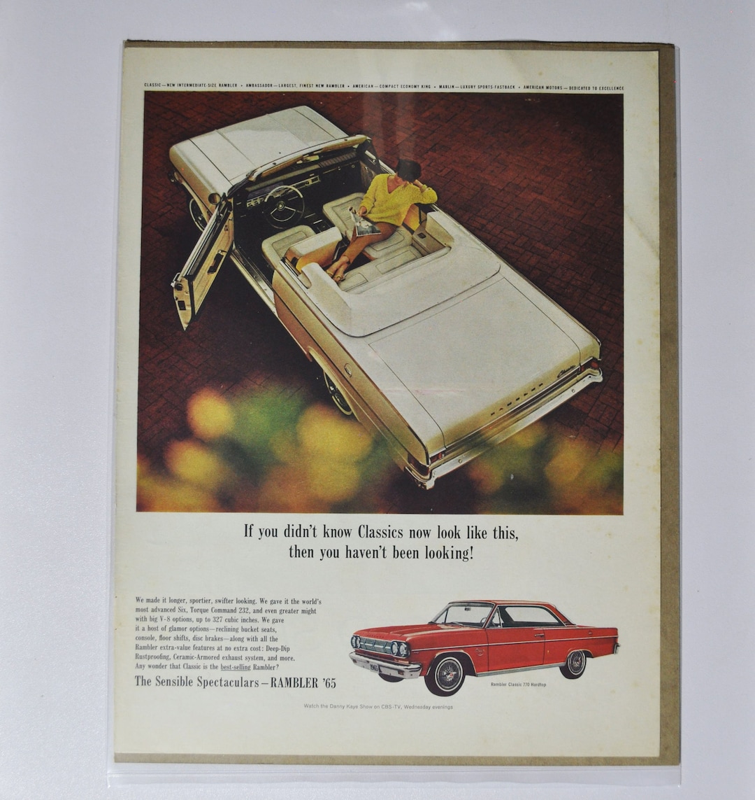 Large Car Ad 1965 AMC Rambler Classic american Motors Company Classic ...