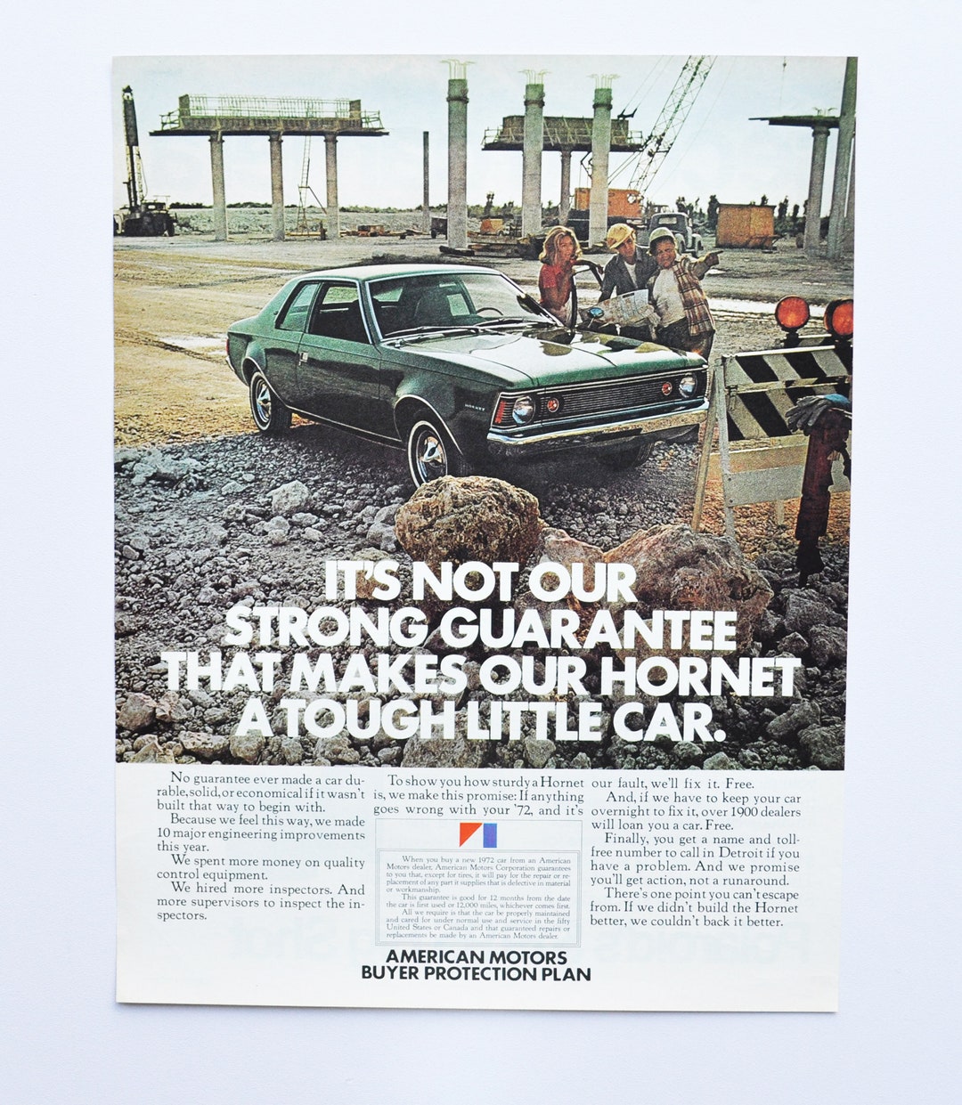 Large Car Ad 1972 AMC Hornet (american Motors Company Classic Old Photo ...
