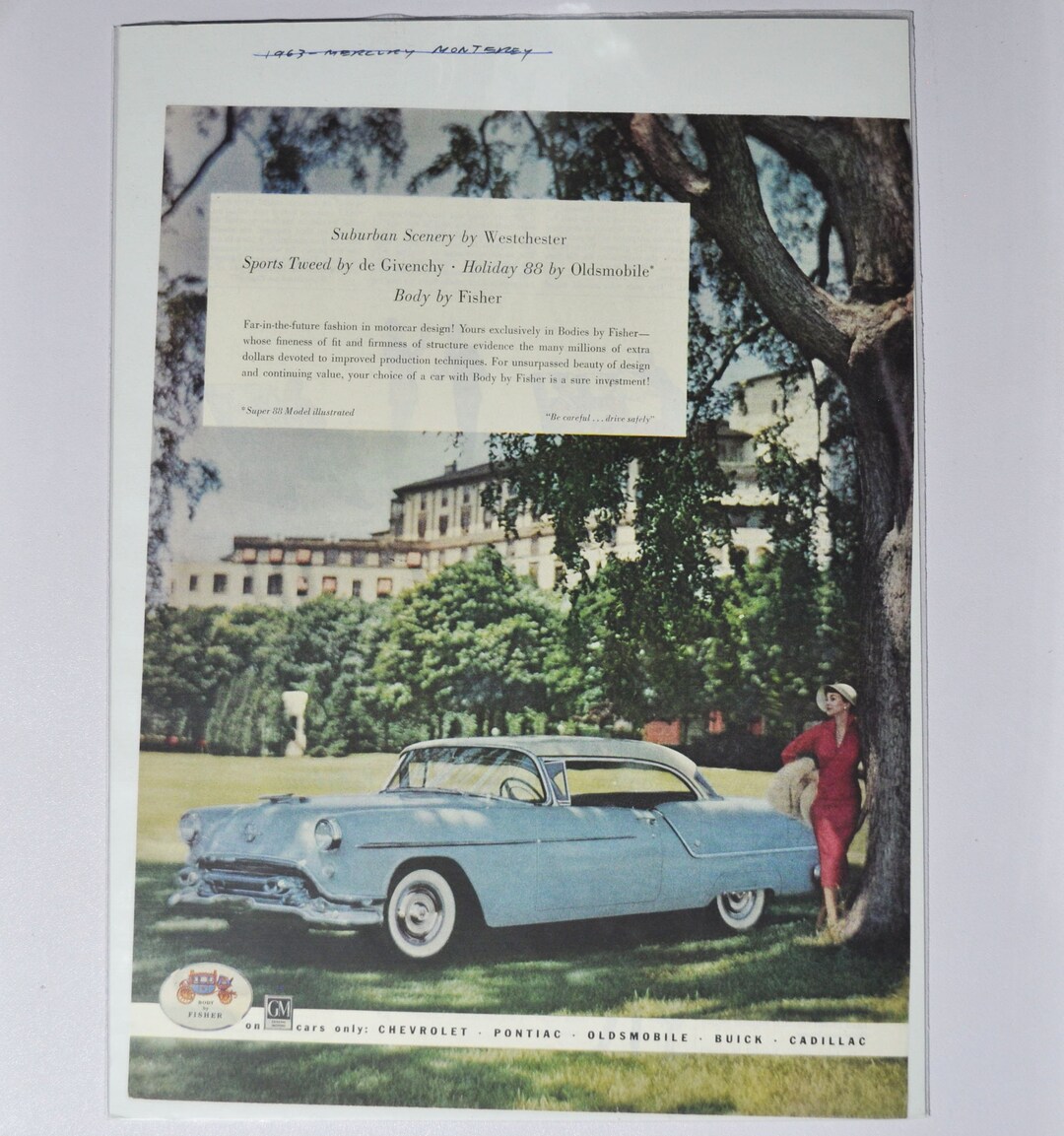 Large Car Ad Oldsmobile Holiday Super 88 Body by Fisher (GM General ...