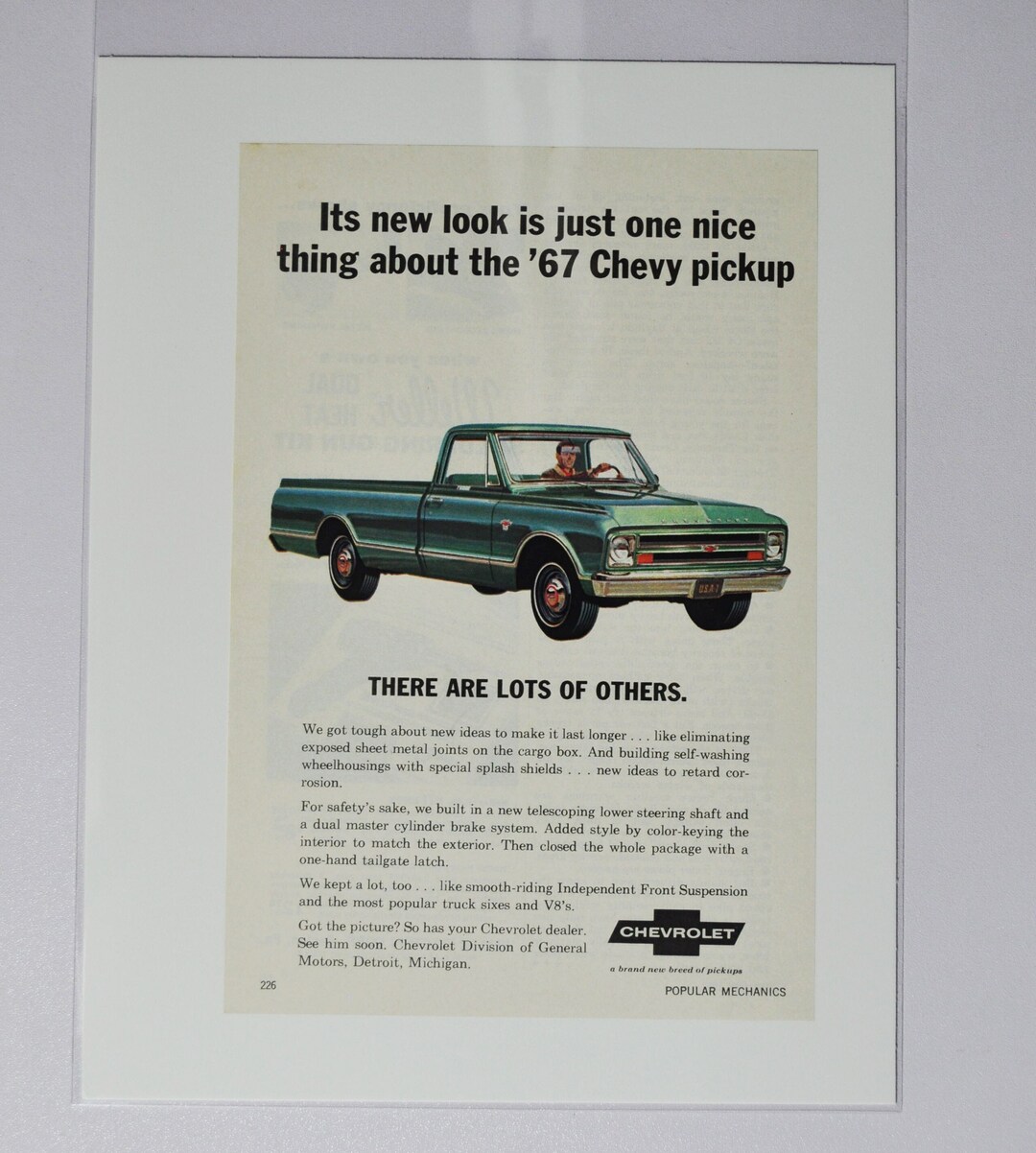 Car Ad 1967 Chevrolet Chevy Pickup (general Motors Company Classic Old ...