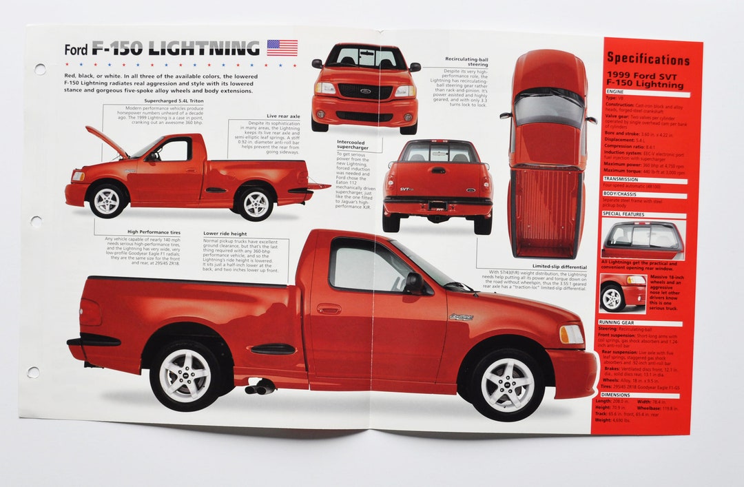 Spec Sheet Ford F-150 Lightning (1999-PRESENT) (car Photo Stat Motor ...