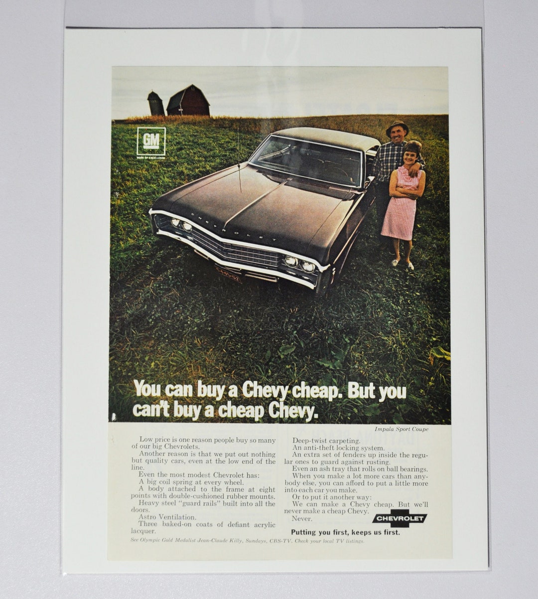 Car Ad Chevrolet Impala Sport Coupe (general Motors Company Classic Old ...