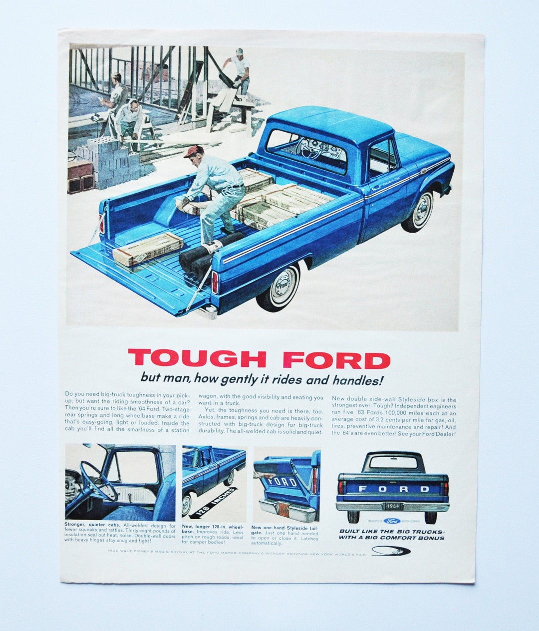 Large Car Ad 1964 Ford Pickups (motor Company Classic Old Photo ...