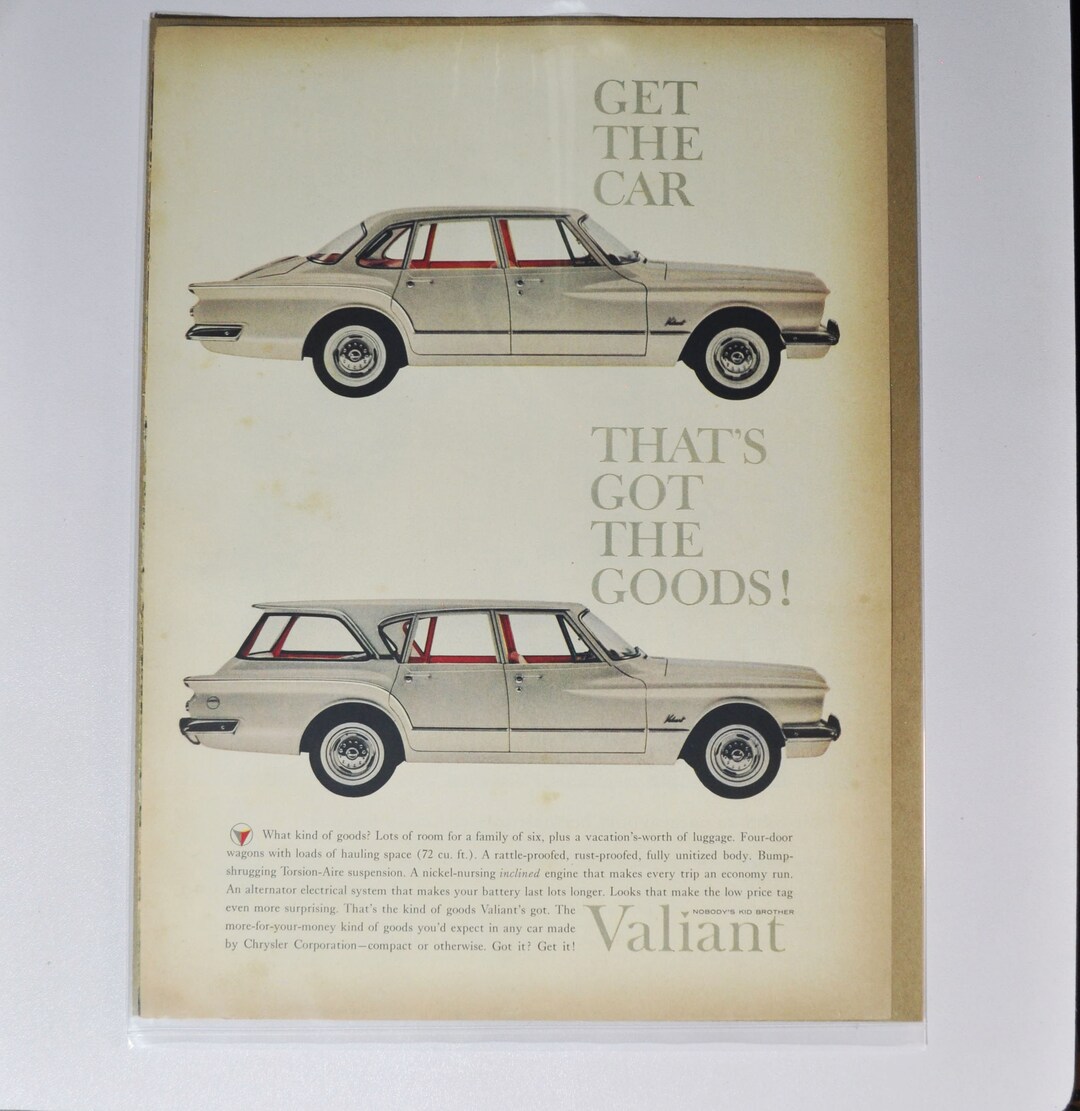 Large Car Ad Plymouth Valiant (motor Company Chrysler Old Classic Photo ...