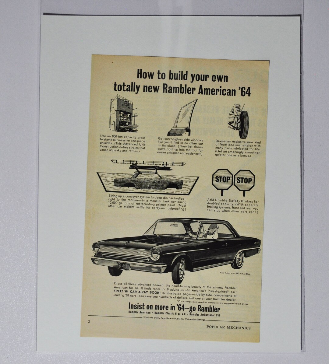Car Ad 1964 AMC Rambler American 440-H Hardtop (american Motors Company ...