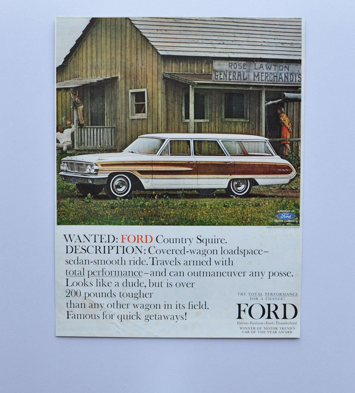Large Car Ad 1964 Ford Country Squire Wagon (motor Company Classic Old ...