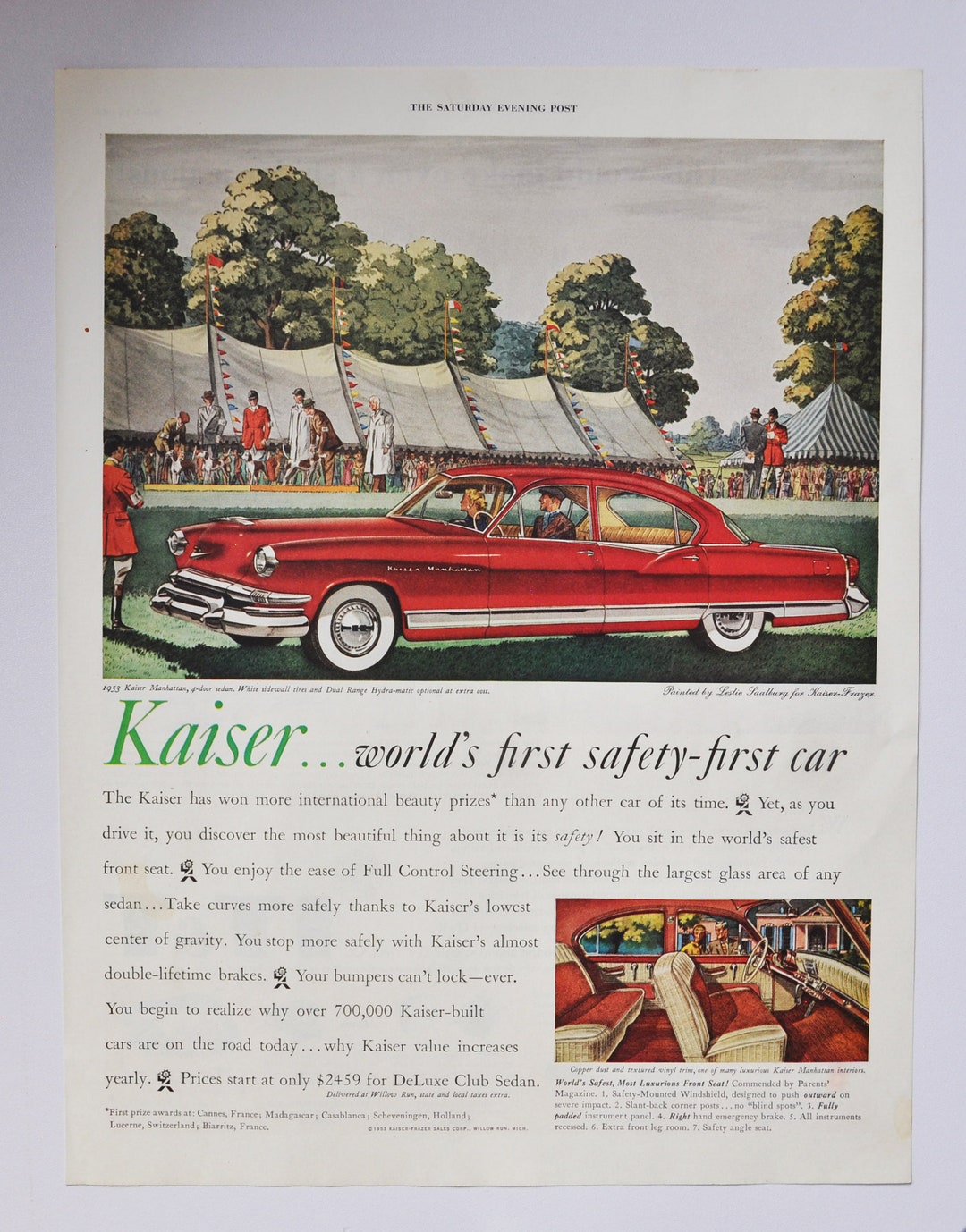 Large Car Ad 1953 Kaiser Manhattan (motor Company Classic Old Photo ...