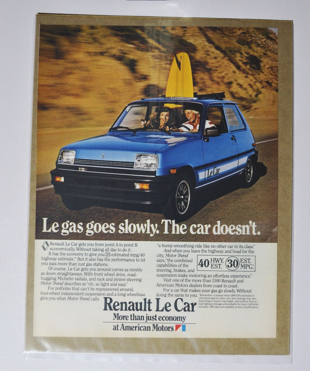 Large Car Ad 1981 Renault Le Car (motor Company Classic Old Photo ...