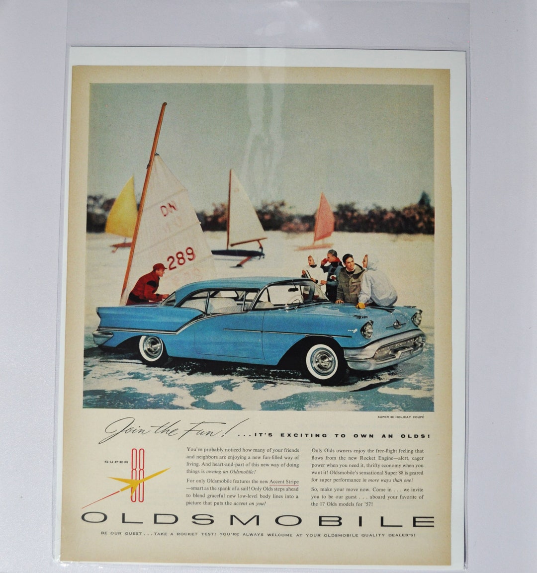 Large Car Ad 1957 Oldsmobile Super 88 Holiday Coupe (GM Company Classic ...