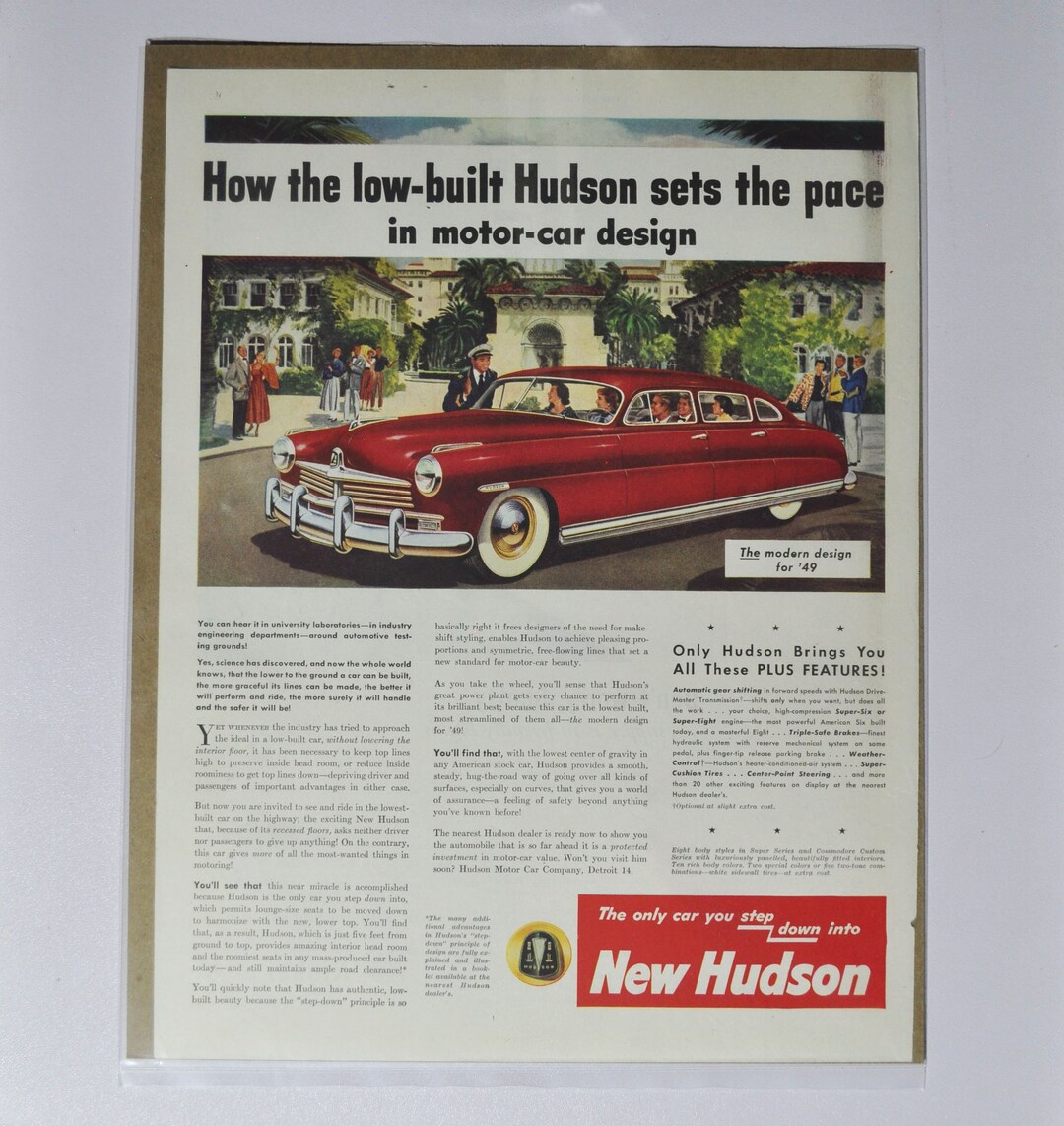 Large Car Ad 1949 Hudson (motor Company Classic Old Photo Advertisement ...