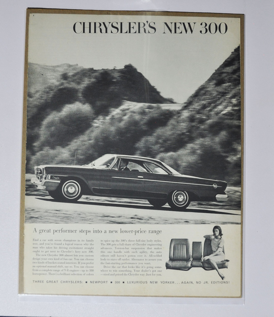 Large Car Ad Chrysler 300 2-door Hardtop (motor Company Classic Old ...